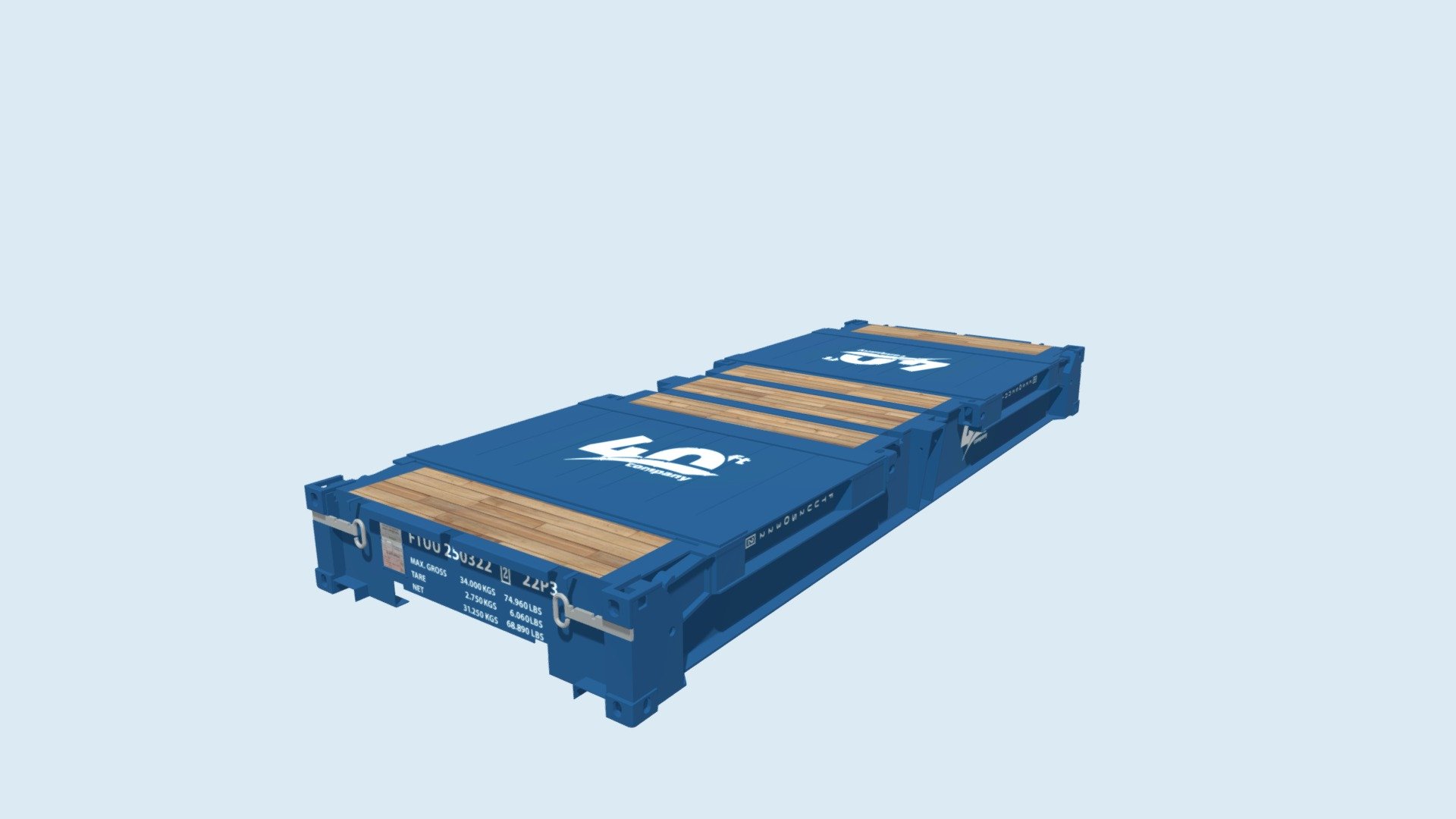 Container Flat Track 20' - 3D model by 40ft.company [82c7ecf] - Sketchfab