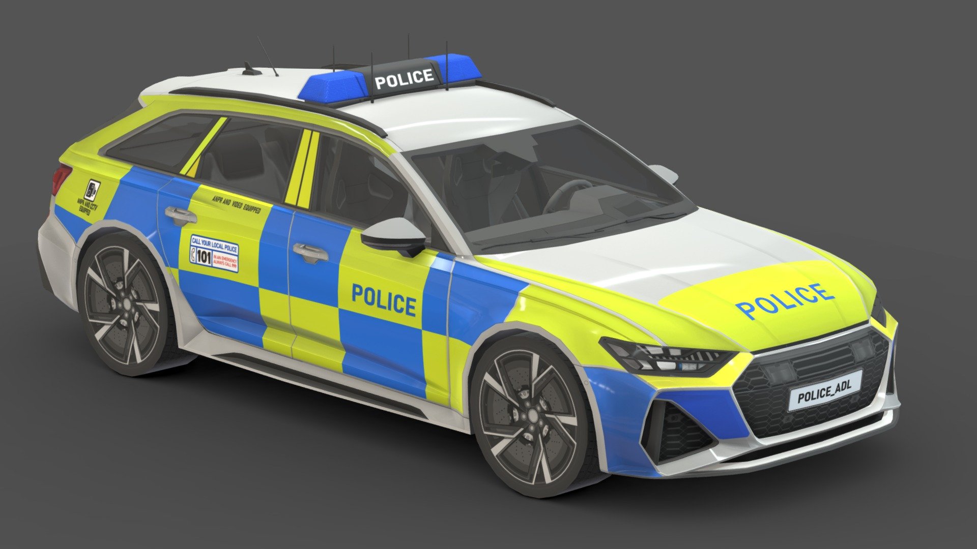 Police Car # 11 - 3D model by Sidra (@Sidramax) [82c94f0] - Sketchfab