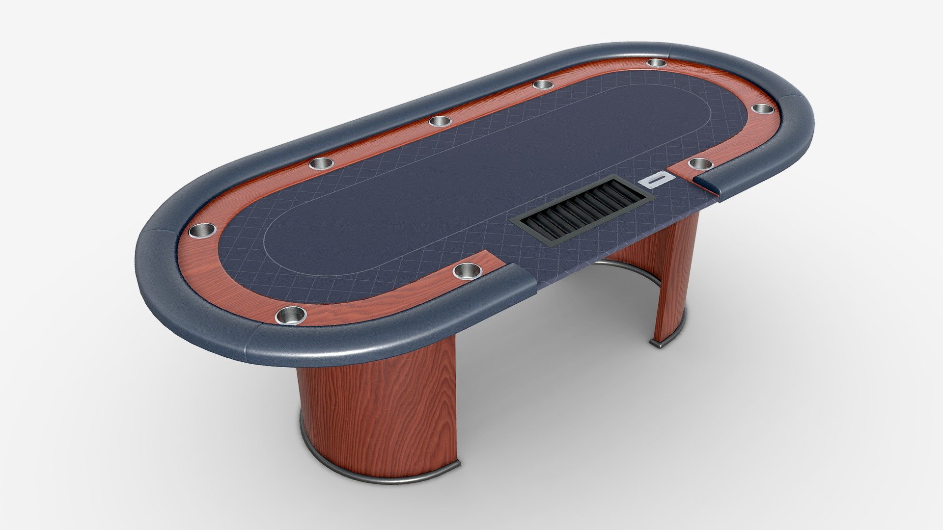 Poker Table Rectangular with Curved Corners - Buy Royalty Free 3D model ...