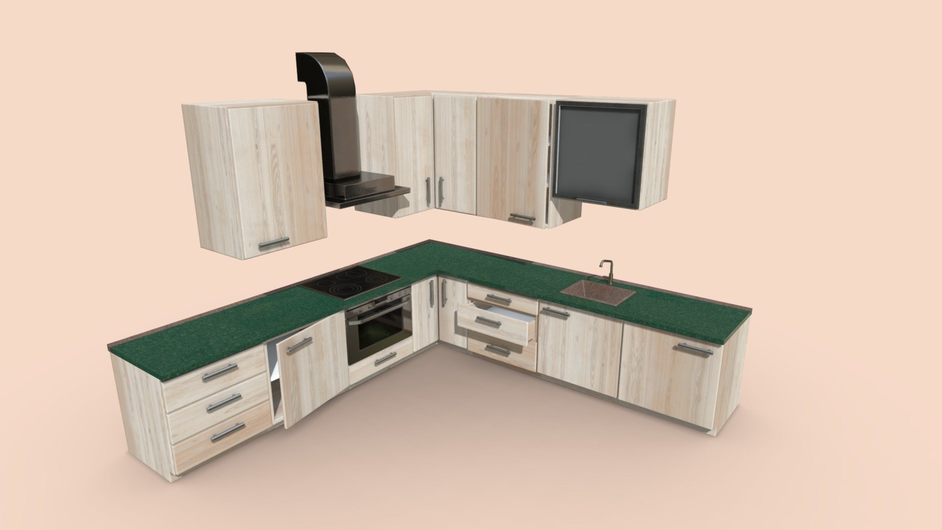 Kitchen Furniture Set | Game Assets - Buy Royalty Free 3D model by ...