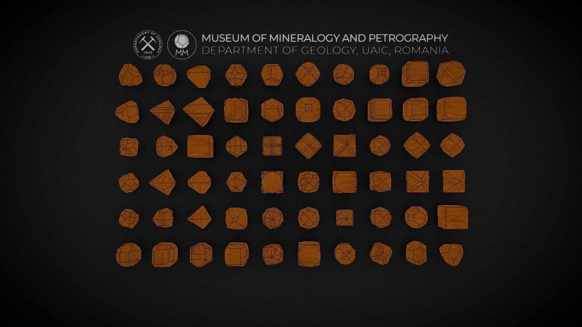 Wooden crystal models - Isometric system set - 3D model by Museum of ...