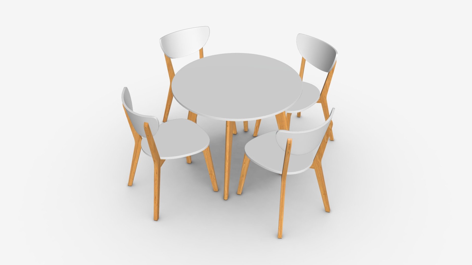 Round dining table with chairs 02 - Buy Royalty Free 3D model by ...