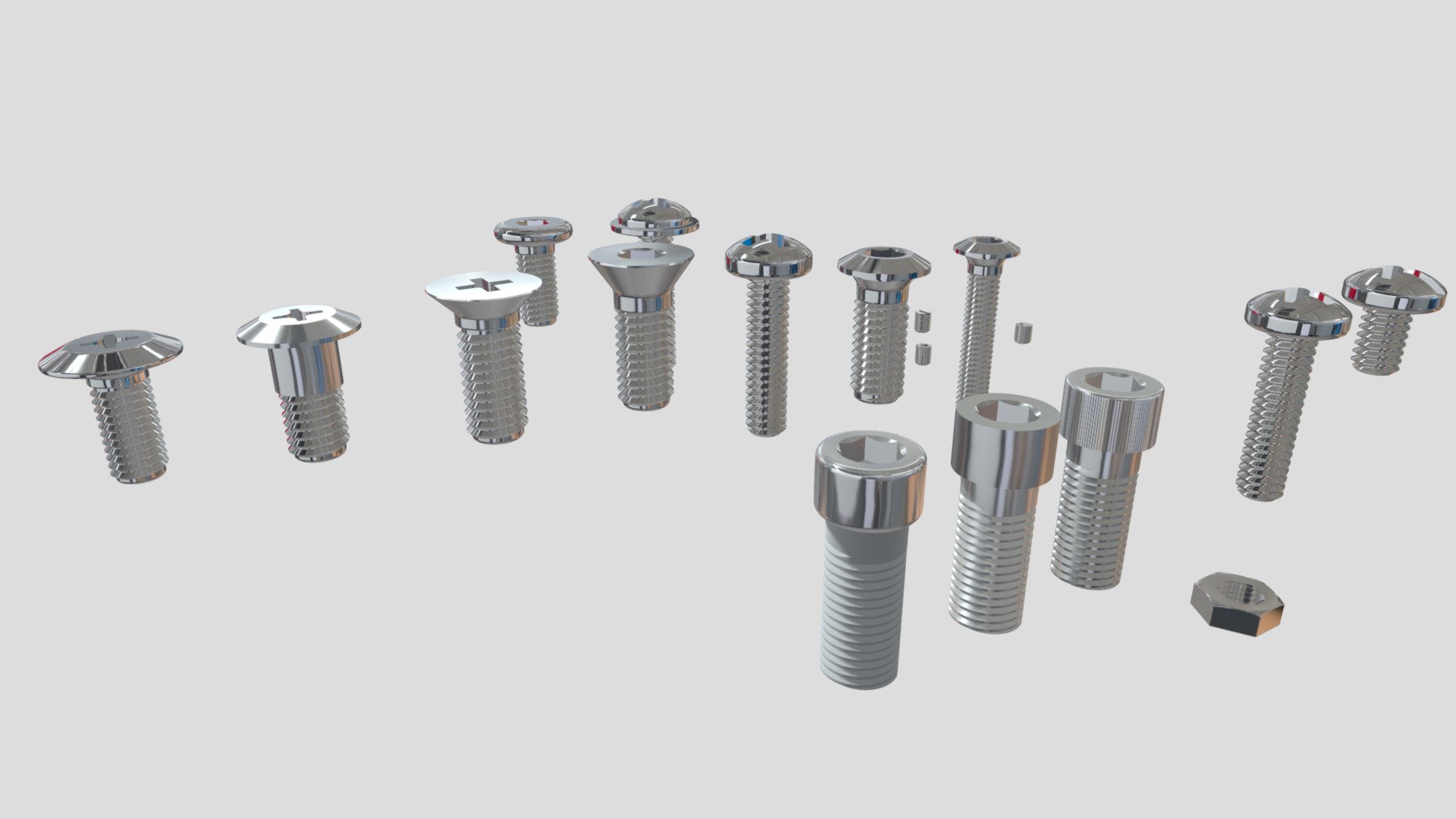 Collection of different screws - Download Free 3D model by ...