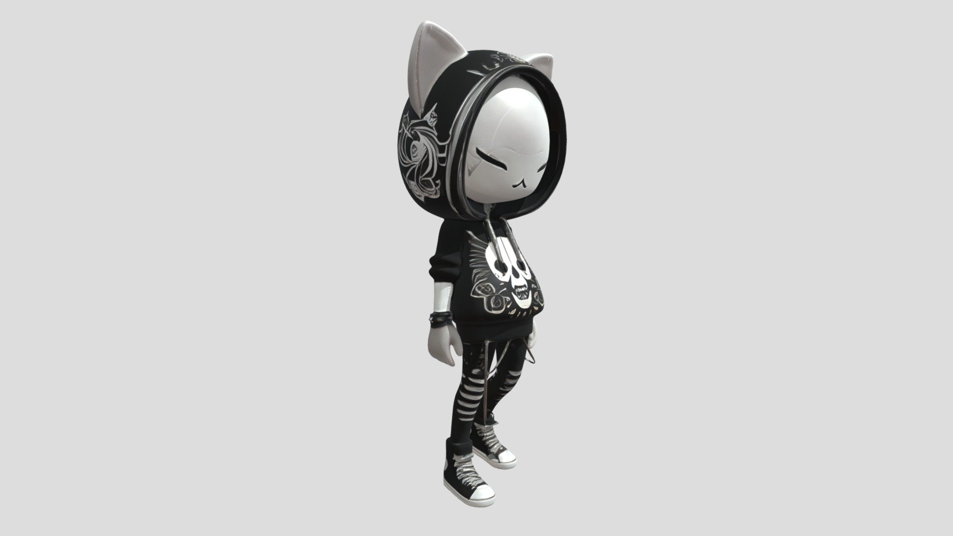 stylized cat character with hoodie - Download Free 3D model by nevtan ...