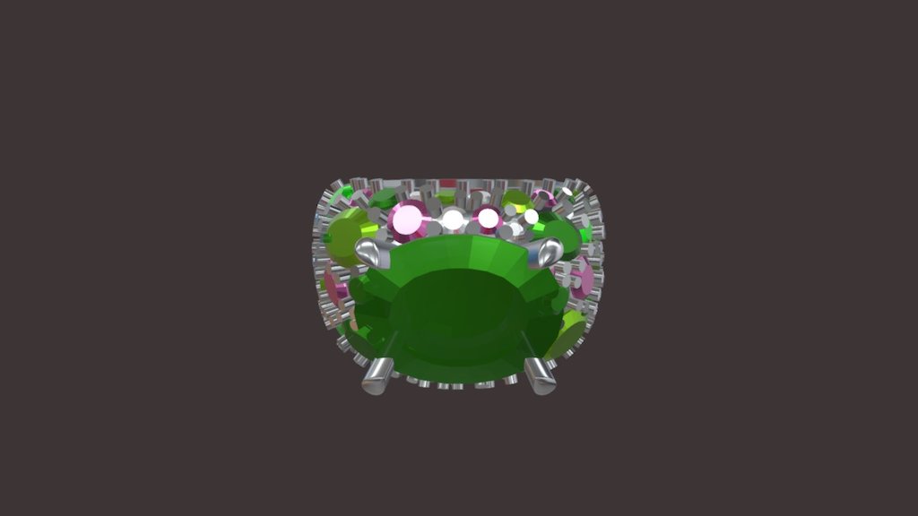 Peridot 13x11 +bts Fines Vertes +fines Roses - 3D model by prototypage ...