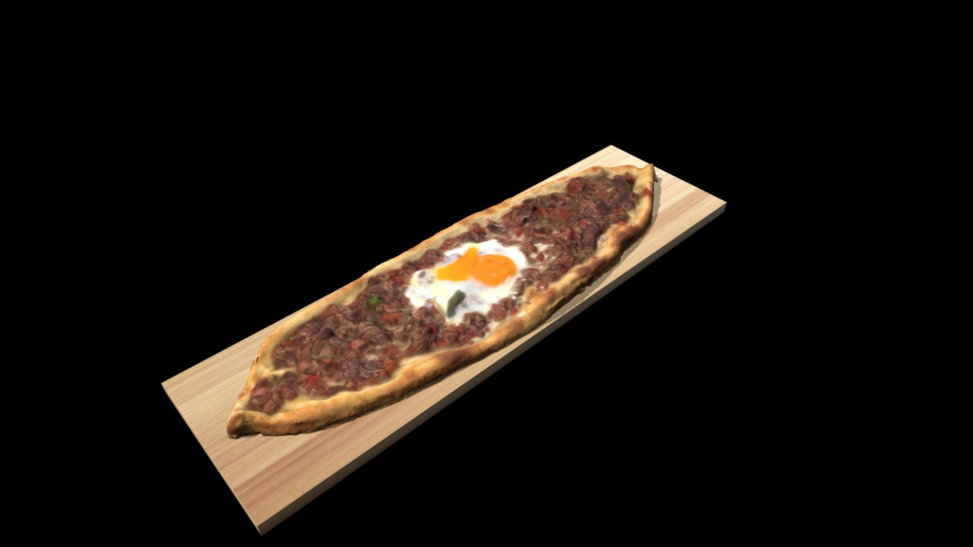 Açık Kusbasılı Pide - 3D model by e_karlidag [82eed2c] - Sketchfab