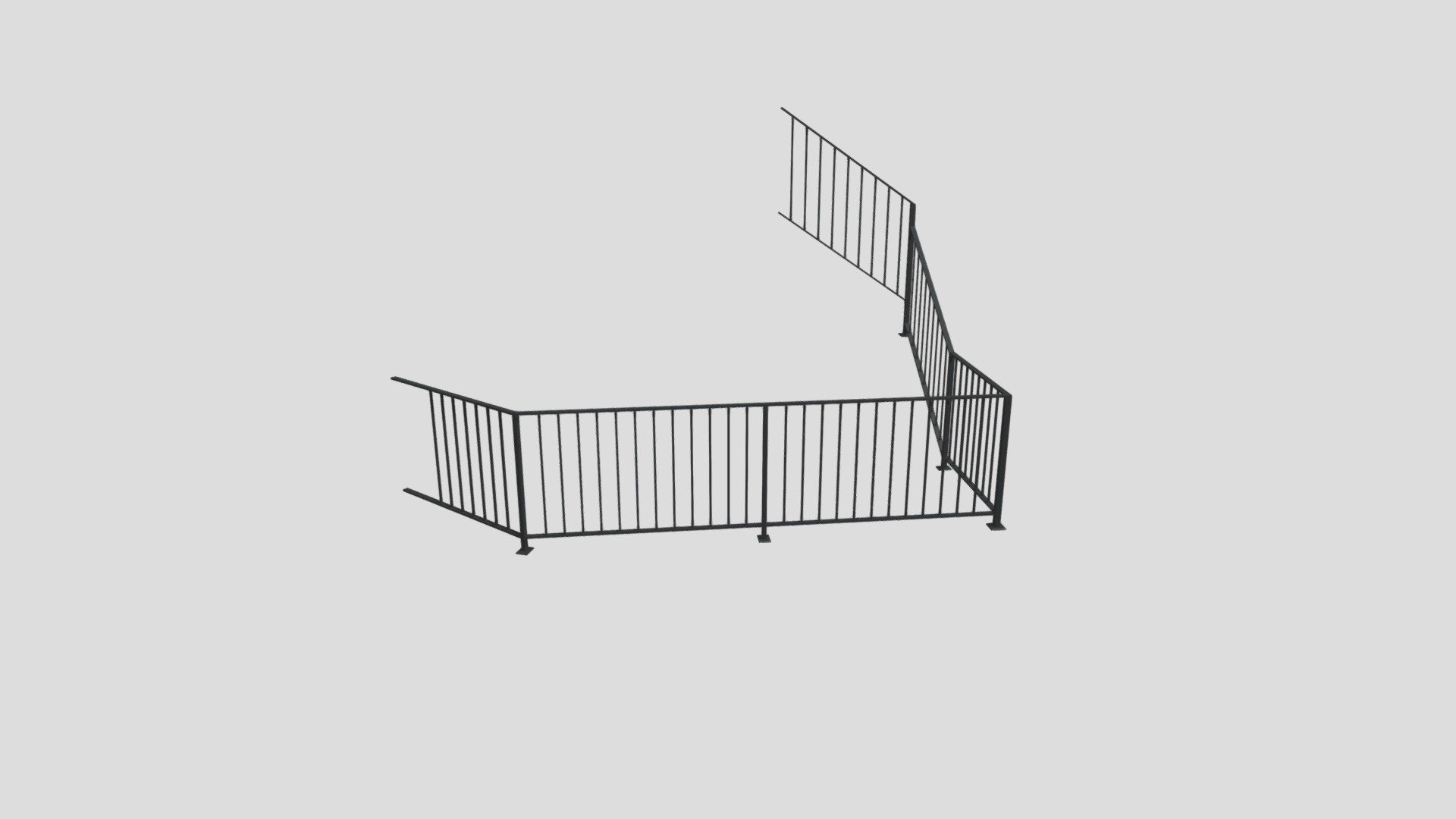 Railing Mock Up Thin Rails Narrow - Download Free 3D model by Jeff Tice ...