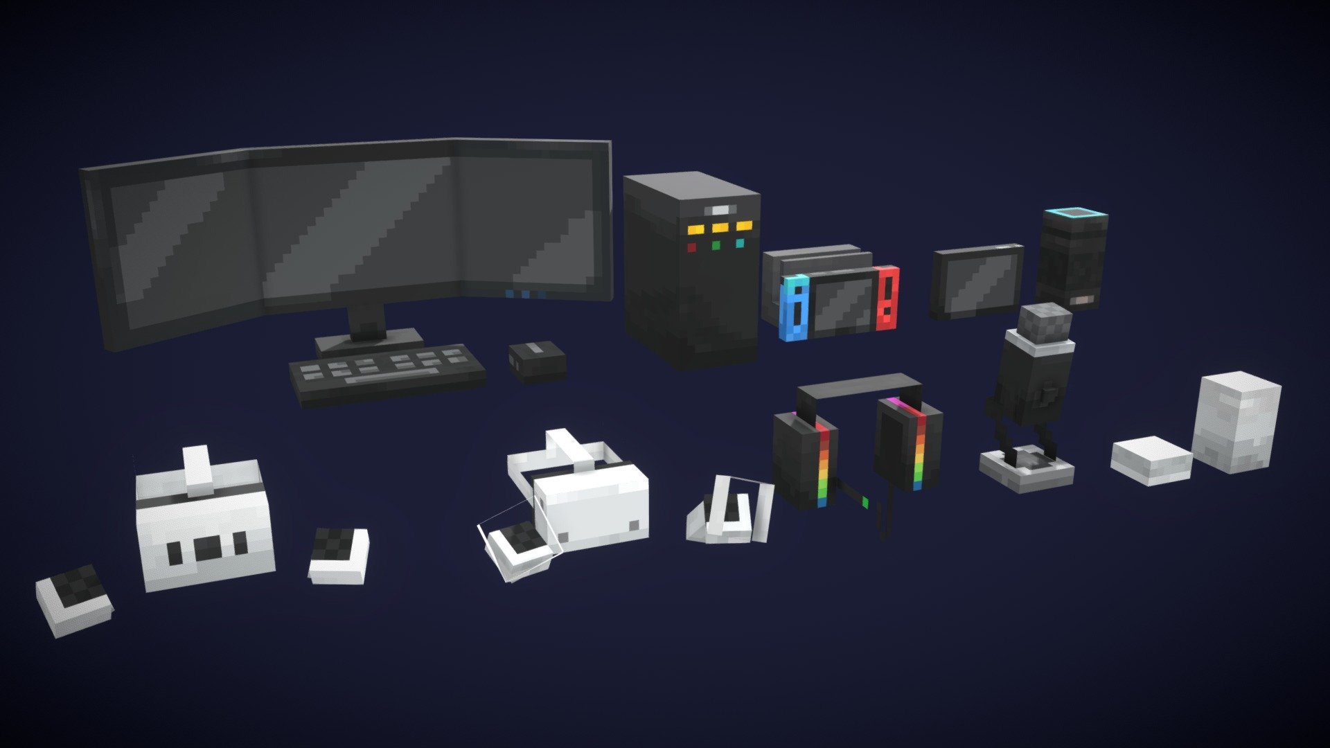 Gamer Tech Pack - Buy Royalty Free 3D model by CoolPixelpro [82f8b91 ...