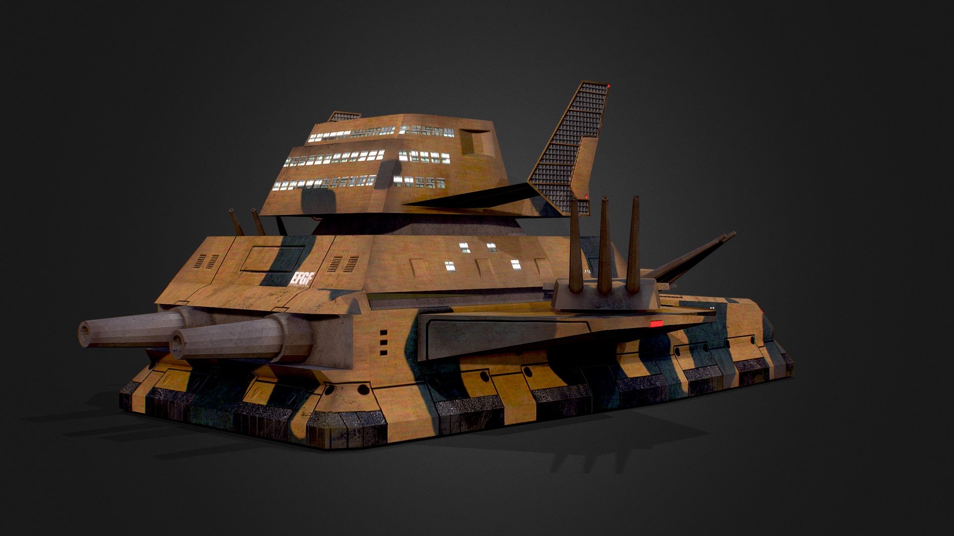 EFF Land Battleship Big Tray 3D Model By One Year War Mod