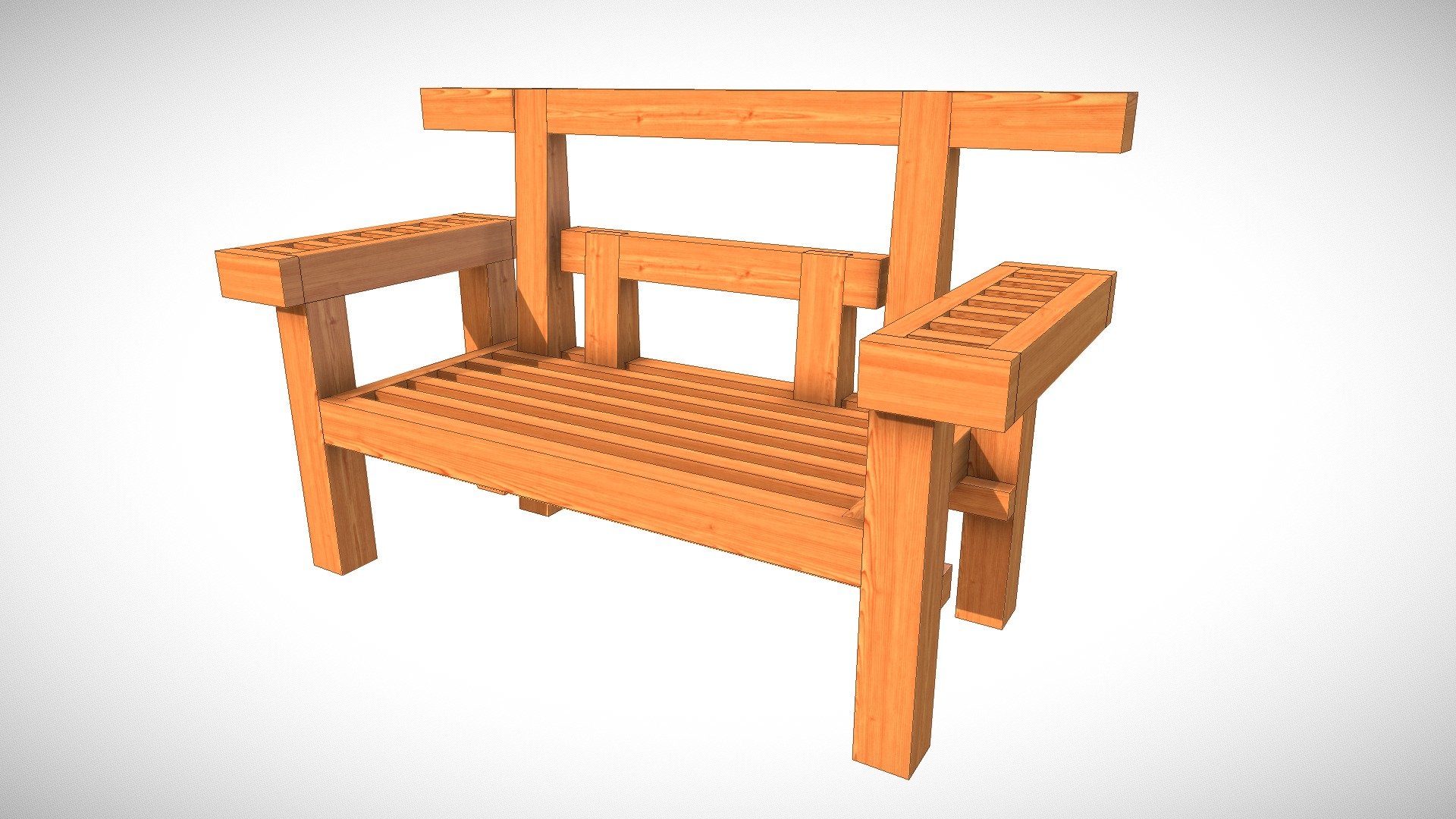 Custom Bench- Japanese Style - 3D model by FR- Conceptual Engineering ...
