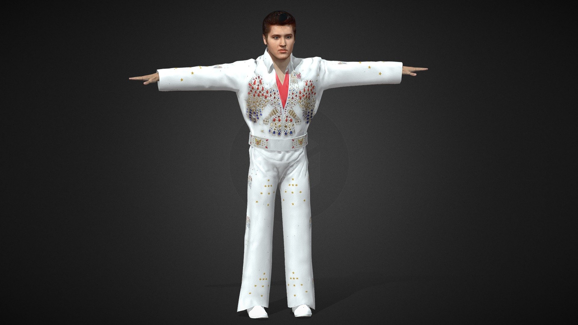 Elvis Presley - 3D model by Dimitri Vallein (@DimitriVallein) [83010c2 ...