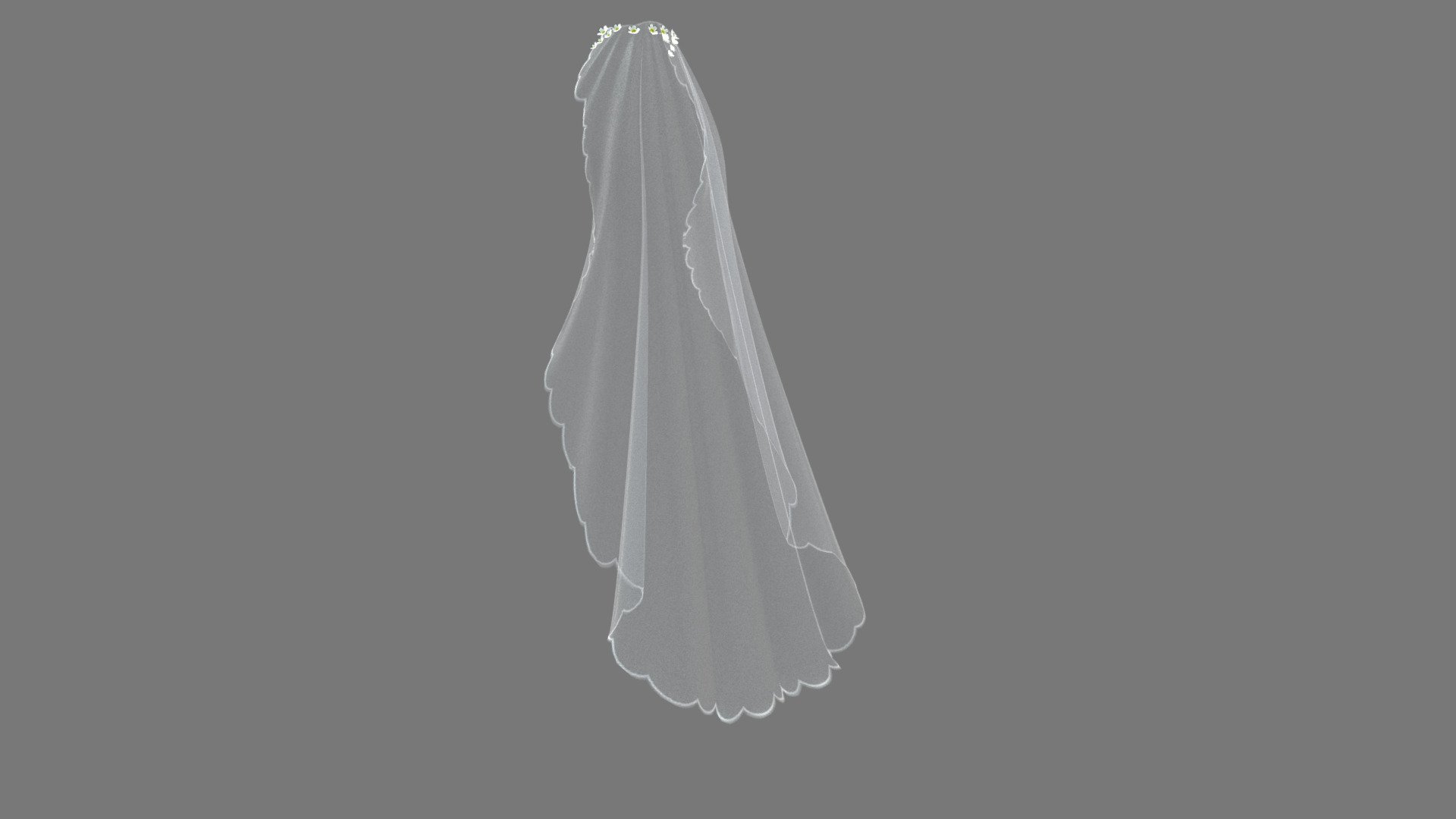 Bridal White Tulle Veil - Buy Royalty Free 3D model by 3dia [83033a1 ...
