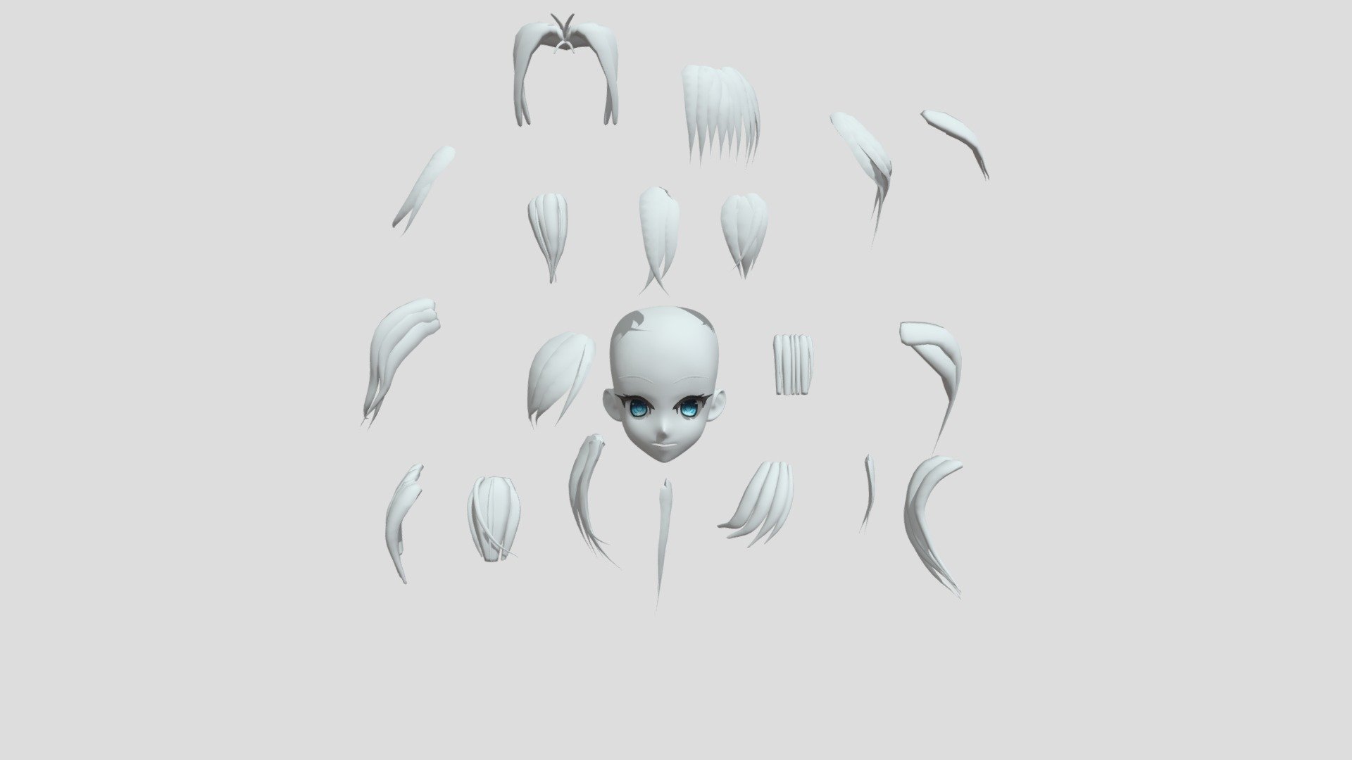 Front Hair Head Parts - Download Free 3D model by neutralize (say ...