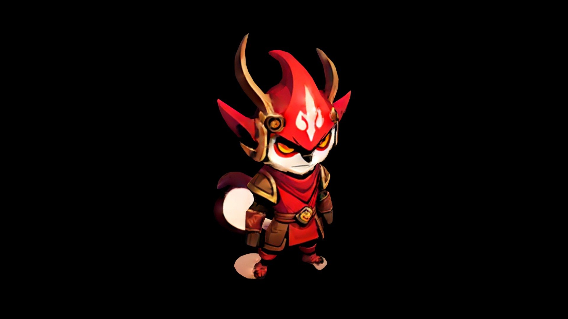 A cartoon illustration of a red-skinned warrior - Download Free 3D ...