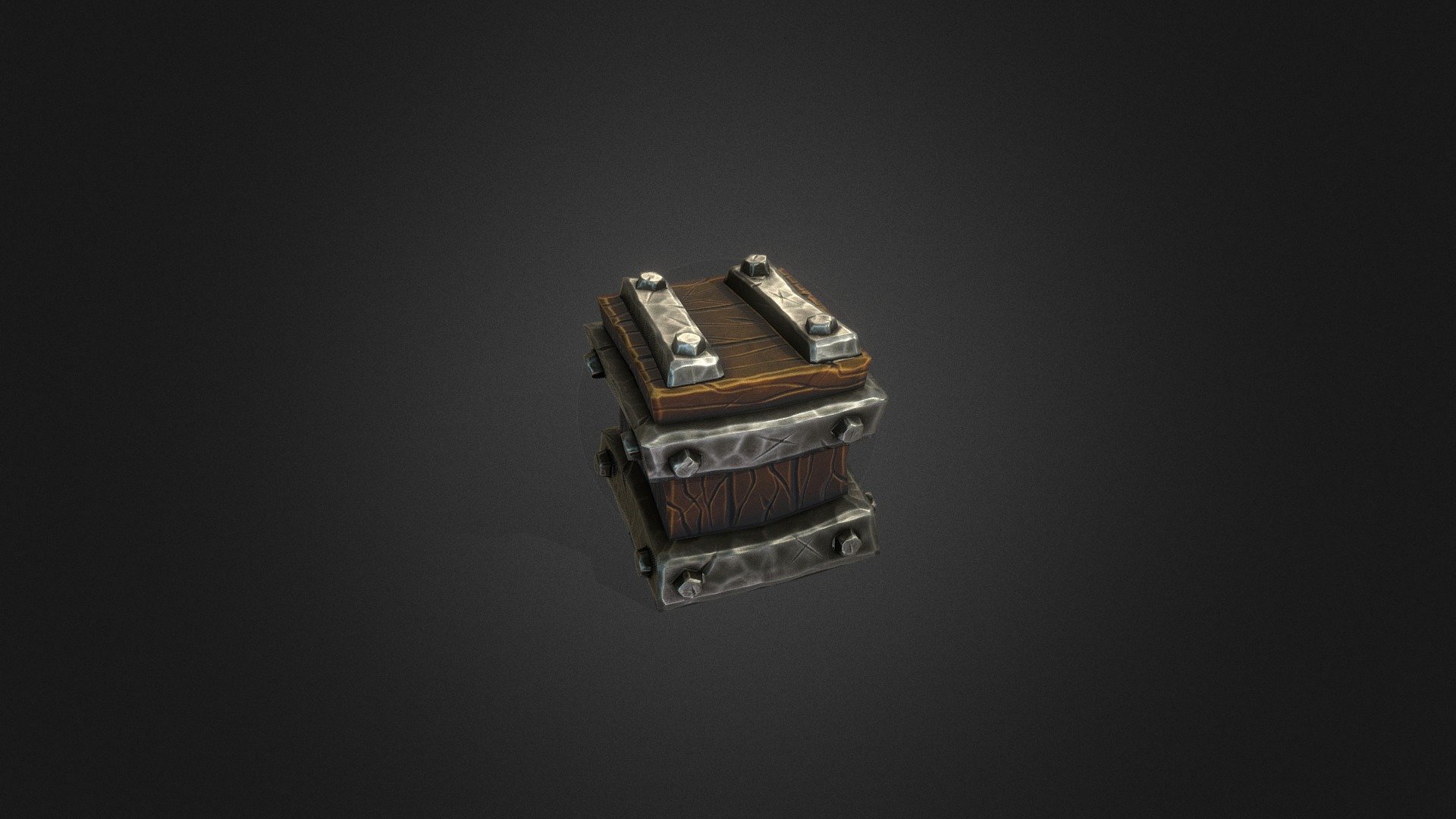 Stylized Low-poly Wood Metal Chest - Download Free 3D model by Rocco ...