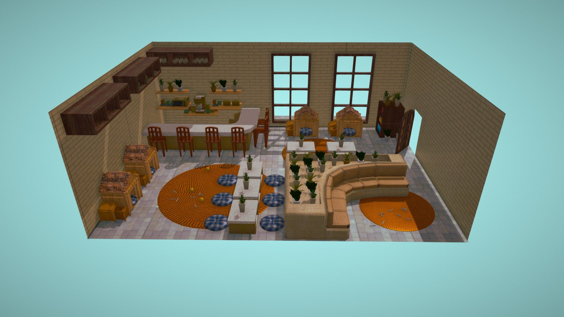 Dog Cafe Final - 3D model by pekyuxin [8317b01] - Sketchfab