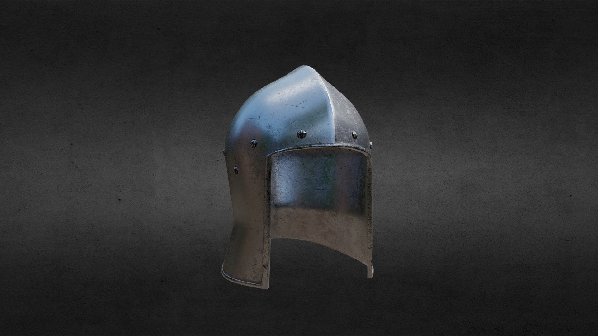 Knight Barbute Iron Helmet 3D model - 3D model by Vitamin (@btrseller ...