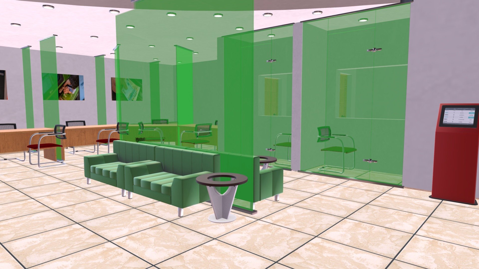 Department of the bank - interior and props - Buy Royalty Free 3D model ...
