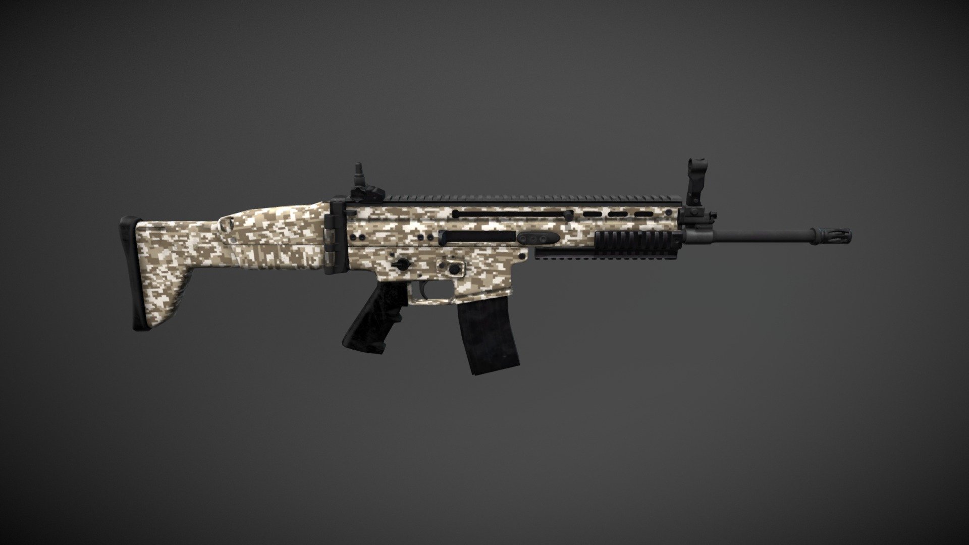DESERT DIGITAL - SCAR-L - 3D model by PUBGShowcase [831f7ae] - Sketchfab