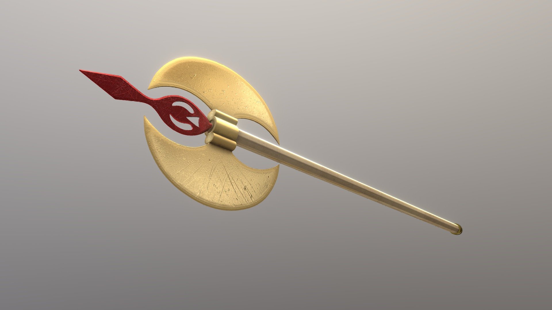 Symbolic Golden Battle-axe - 3D model by u3261353 [831fe7a] - Sketchfab