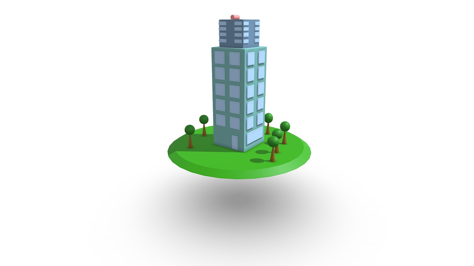 Commercial Building Surrounded by Trees - Download Free 3D model by ...