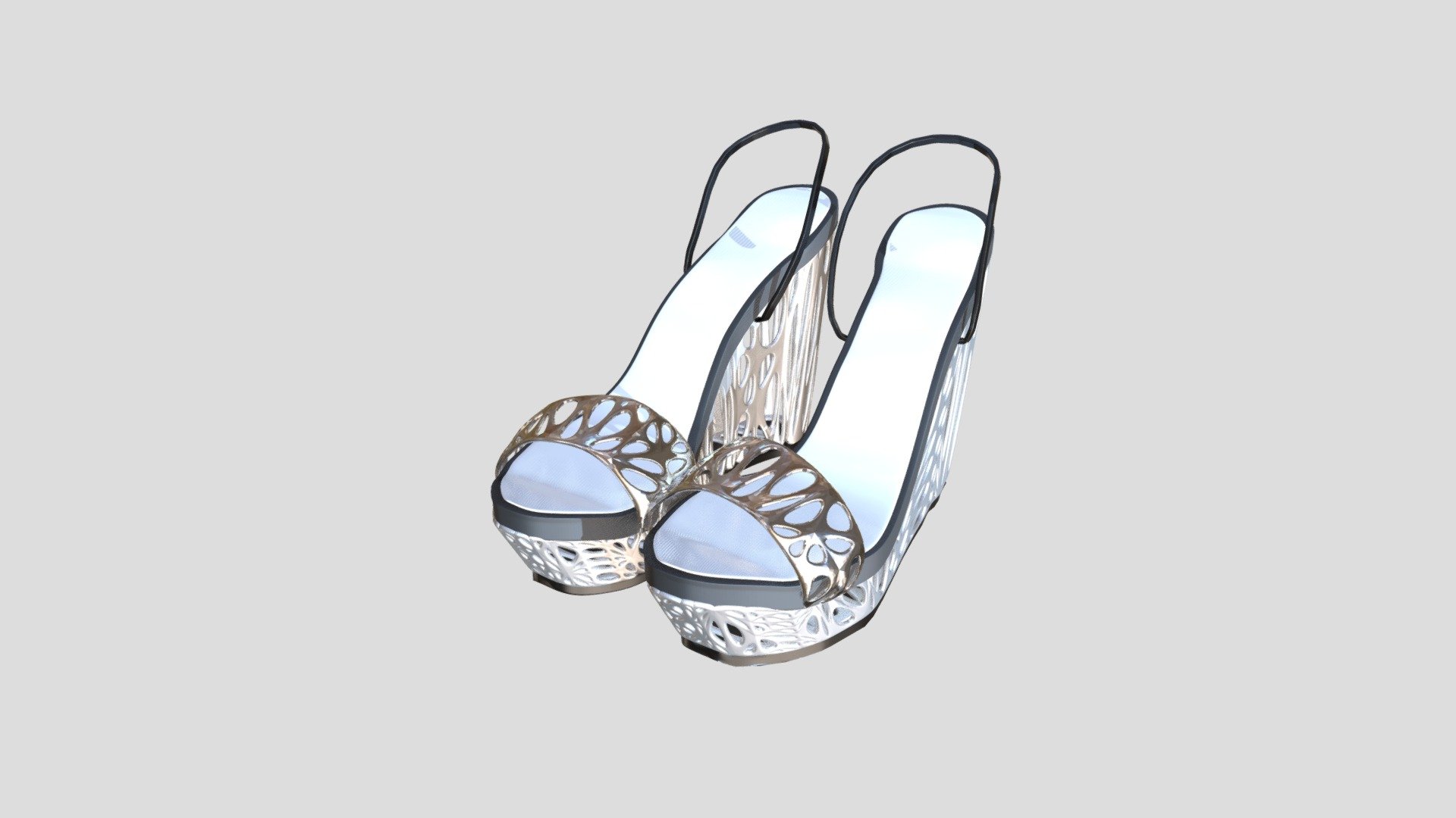 Organic wedge sendals , high heels - 3D model by ChristinaJane [832539b ...