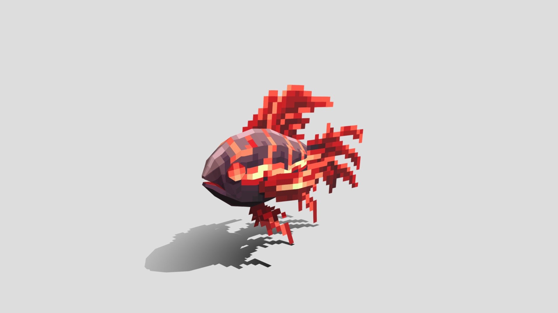 Magical Magma Fish - Low Poly Pixel Art model - 3D model by W'Projects (@wprojects) [832625b ...