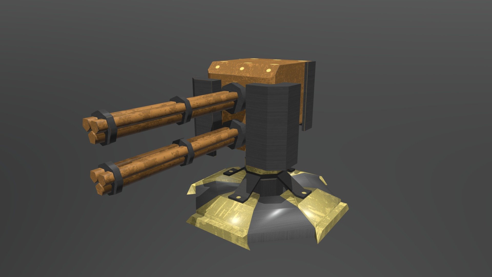 Steampunk Machine Gun Turret Upgrade 1 - Download Free 3D model by ...