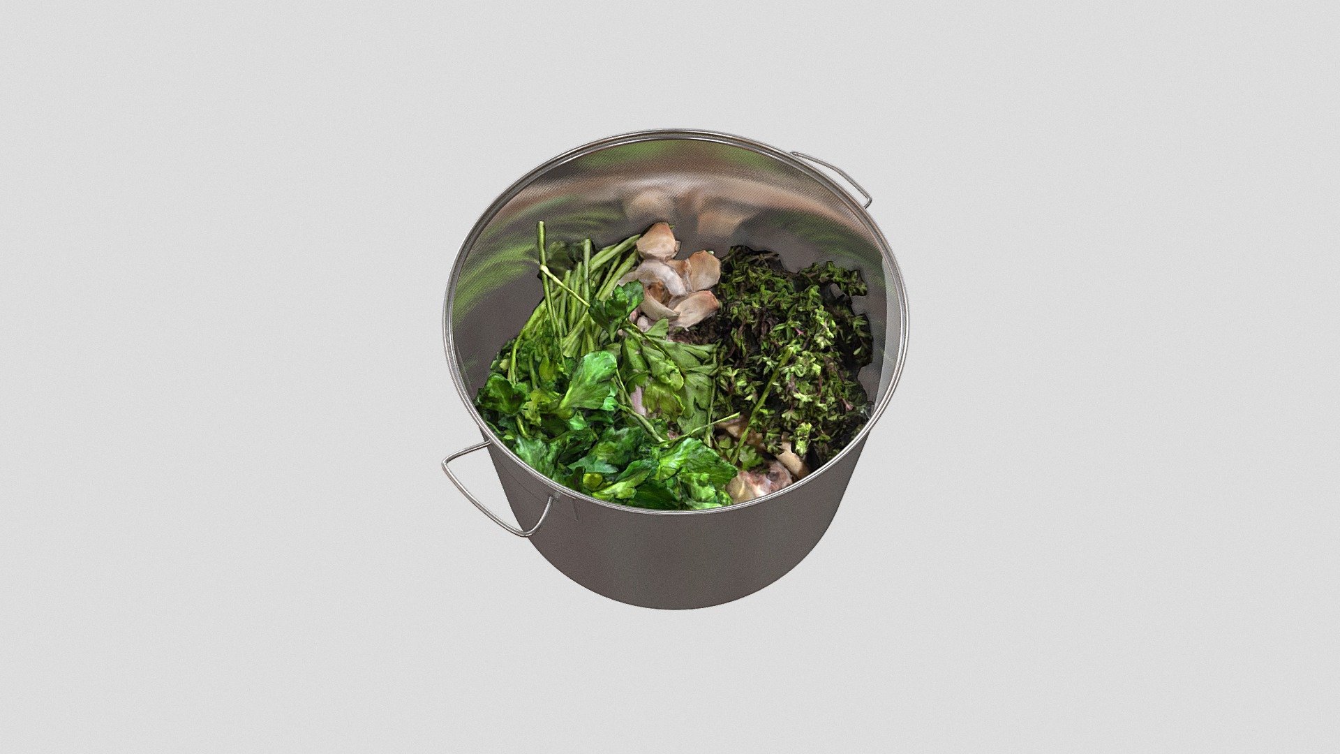 Soup Stock Pot with Fresh Herbs - Buy Royalty Free 3D model by Marc ...