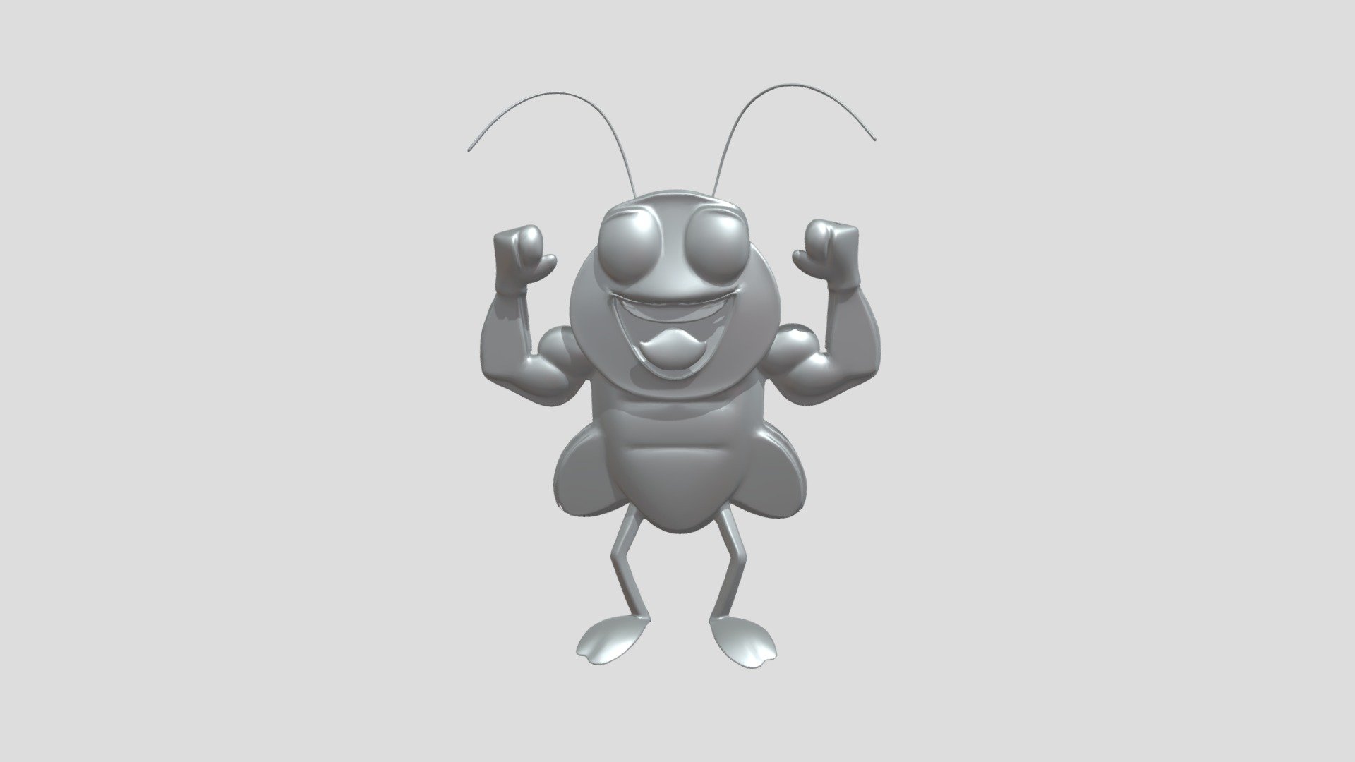 Cartoon muscular cockroach character flexing mu - 3D model by guilyeg ...