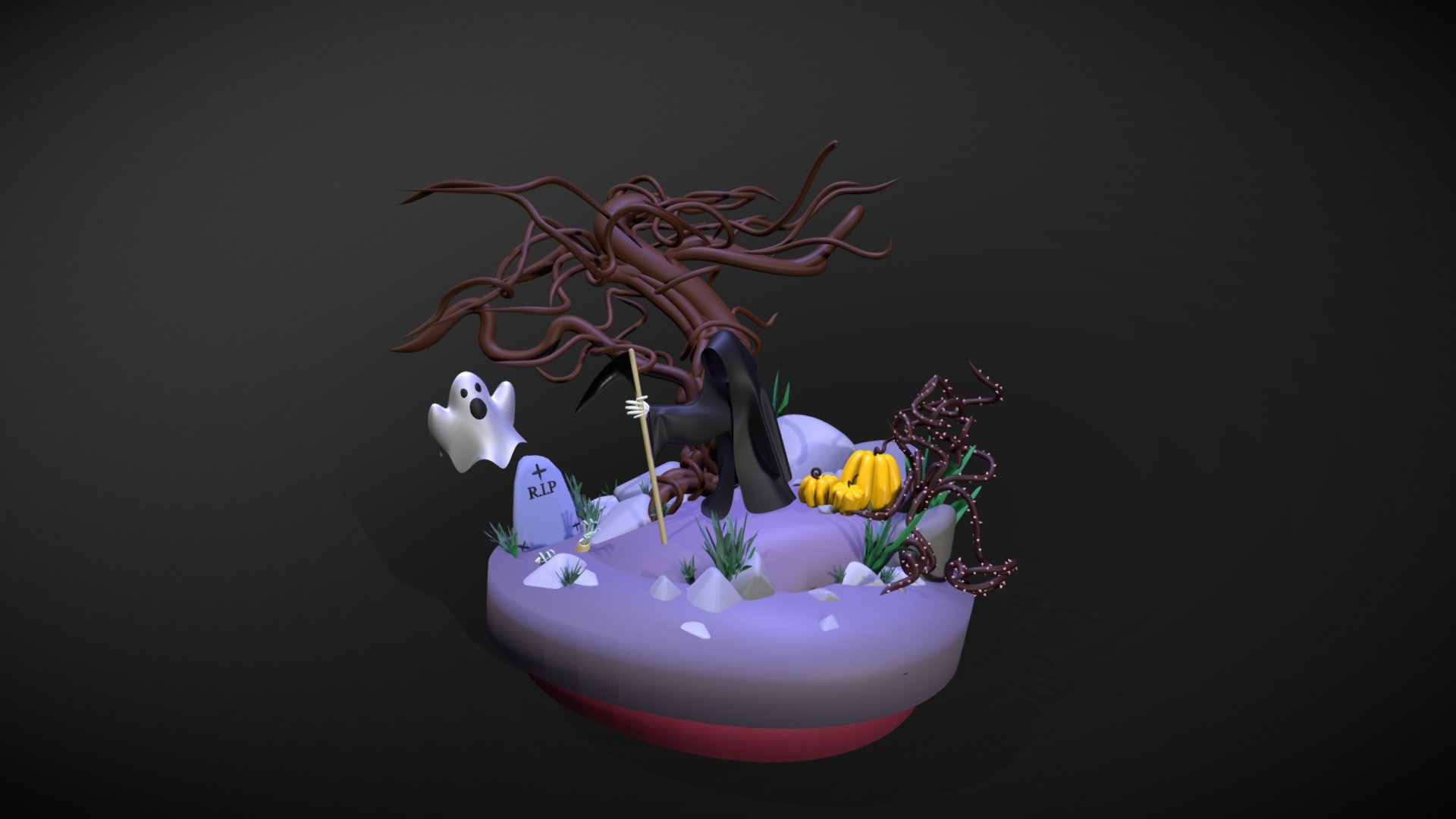 halloween scene ( characters) - Download Free 3D model by krytanmedia ...