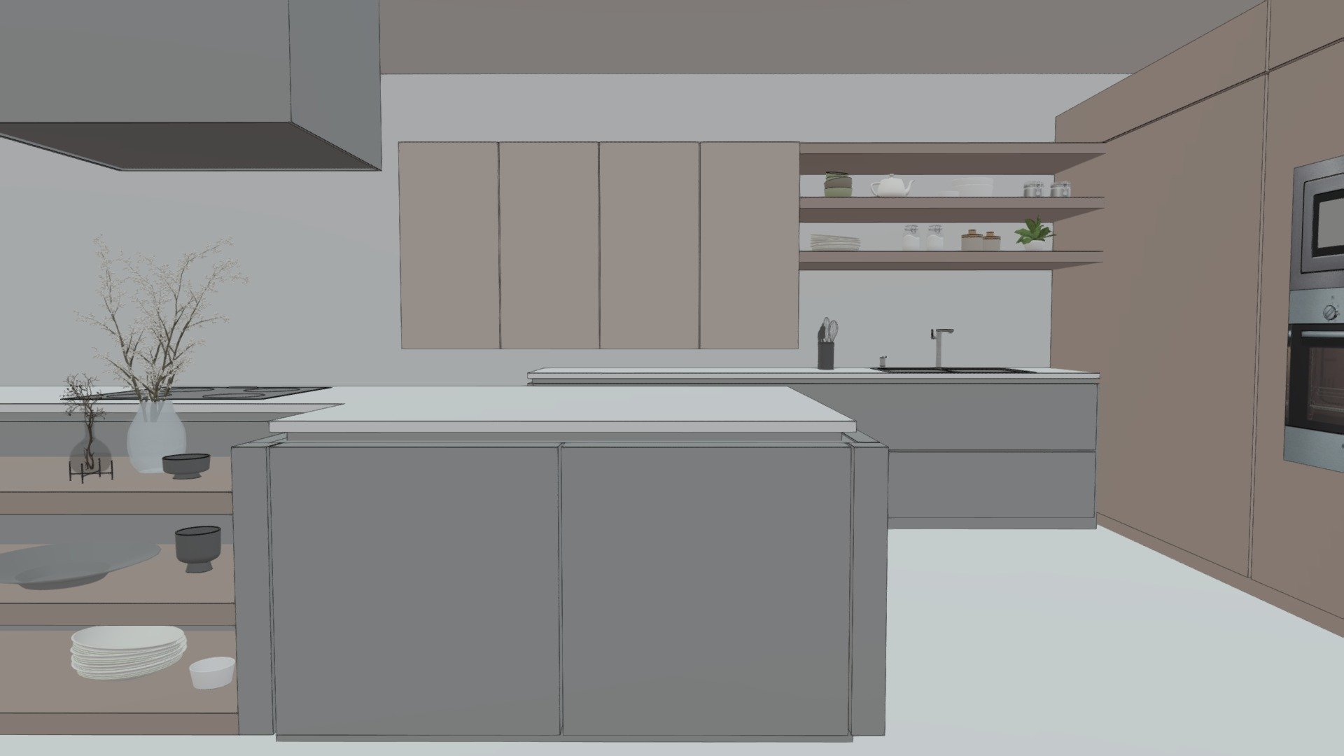 Modern kitchen model - Download Free 3D model by yeseniagil [834945e ...