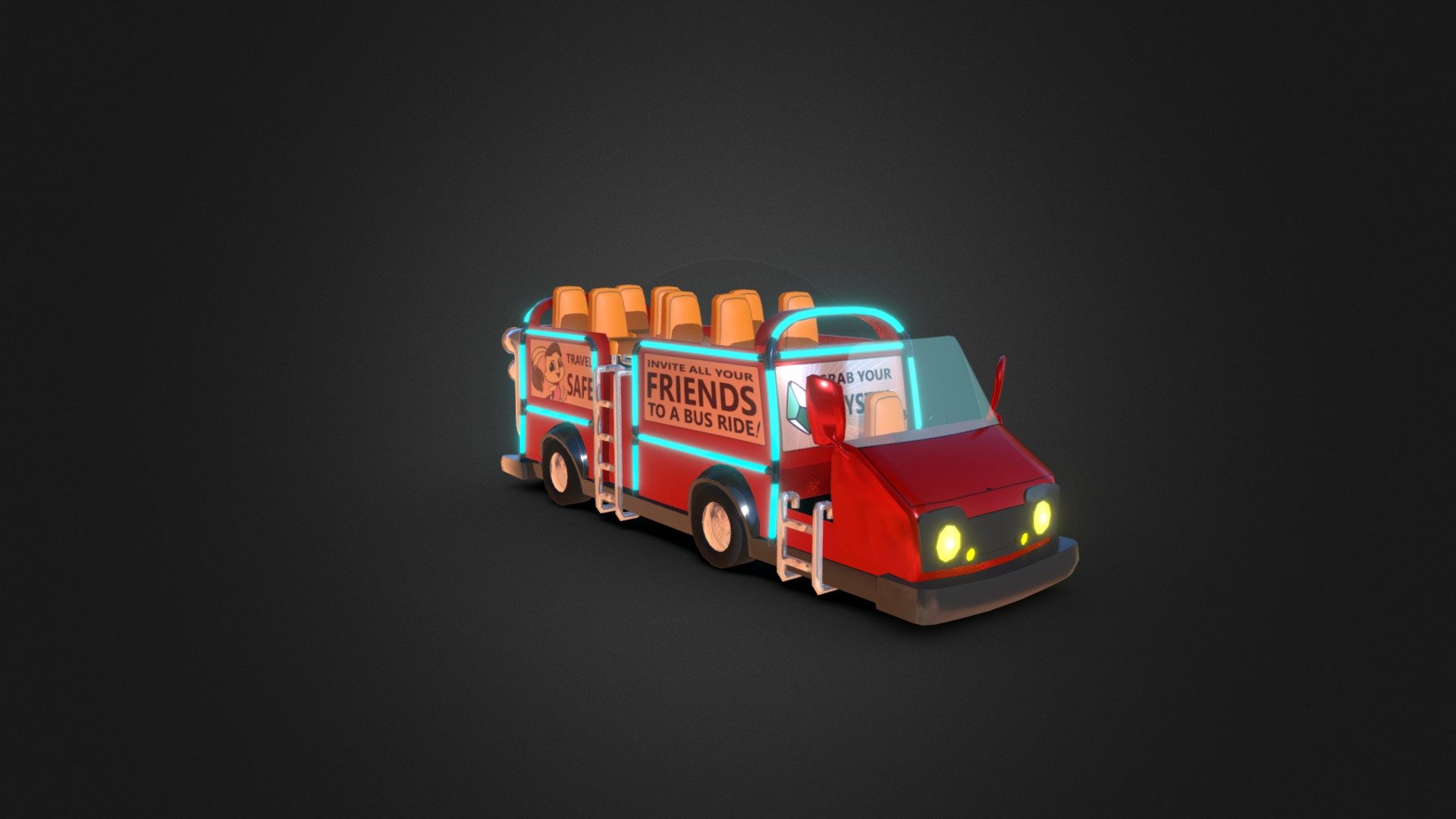 Game asset - tour bus - 3D model by Imanol Matias (@imanolmatias ...