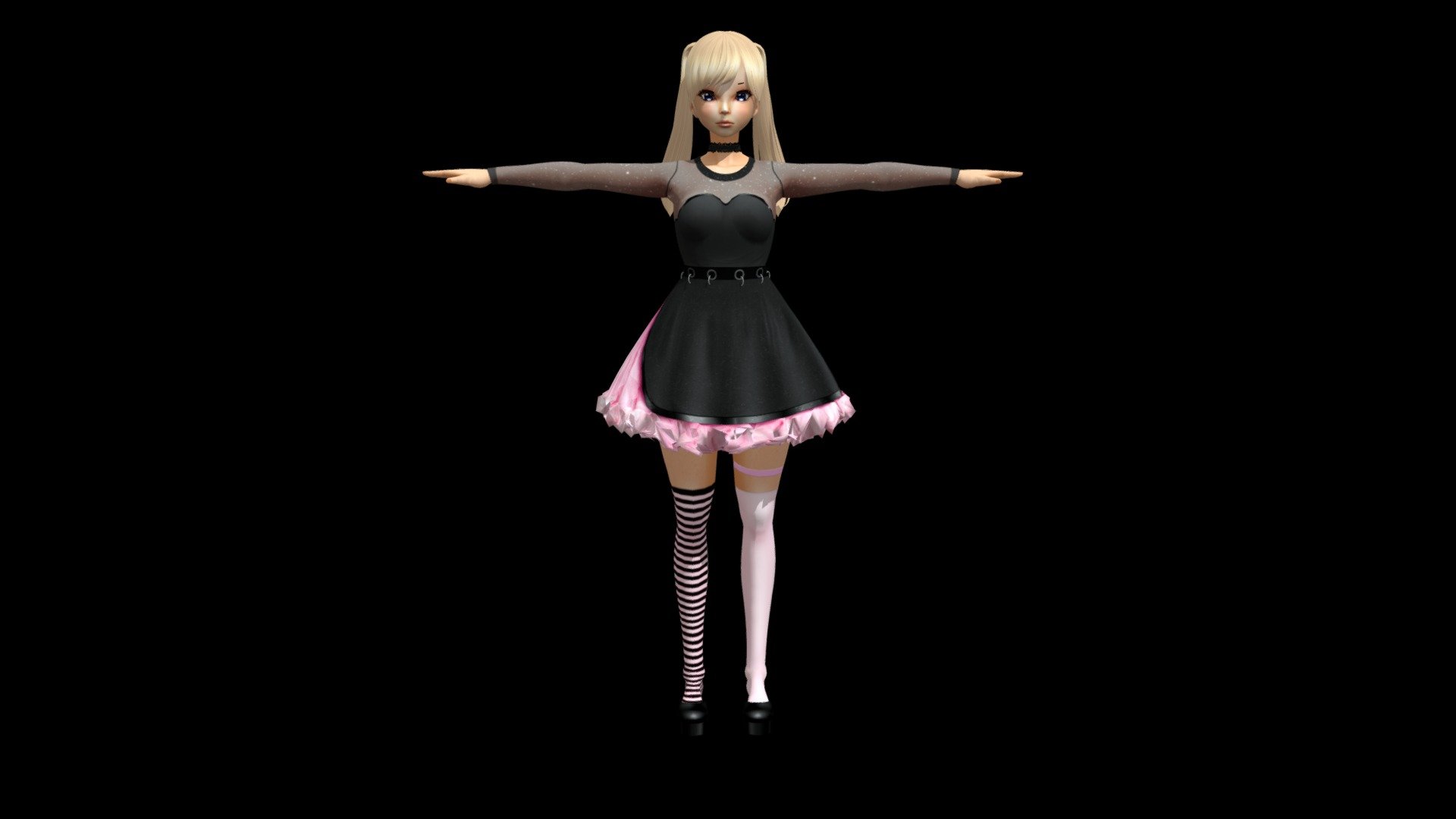 Dietah black-pink dress - FREE - 3D model by arcane333 (@GuWoSch ...
