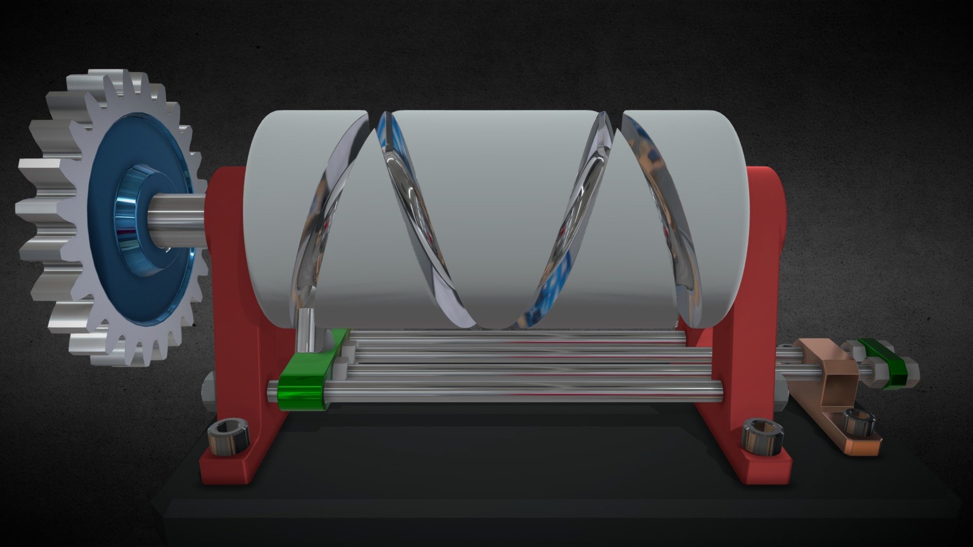 Reciprocating Grooved Drum Mechanism - Download Free 3D model by ...