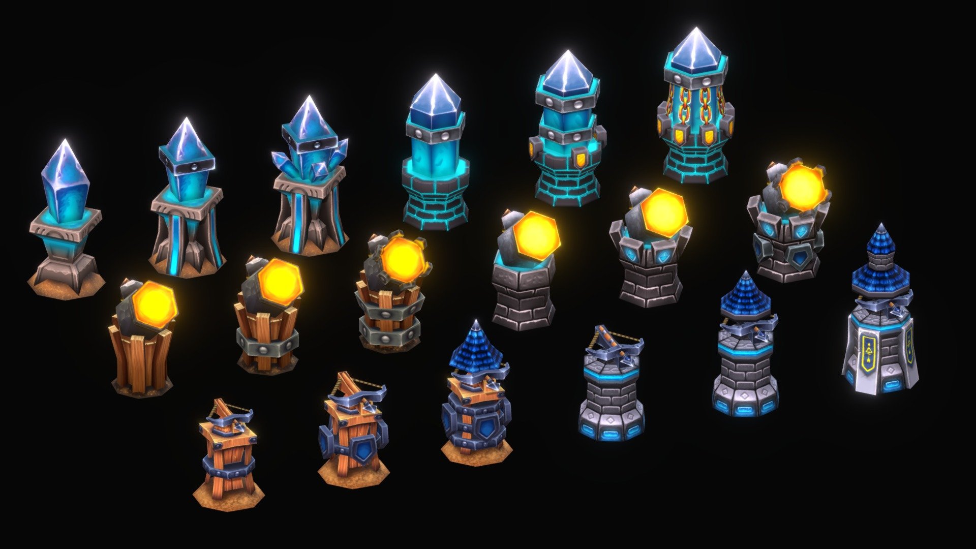 Tower Defence (set№1) - 3D model by Lexo3000 [8358912] - Sketchfab