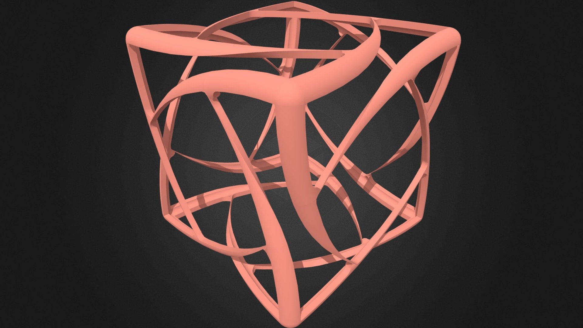 Wireframe Shape Geometric Complex Cube - Buy Royalty Free 3D model by ...