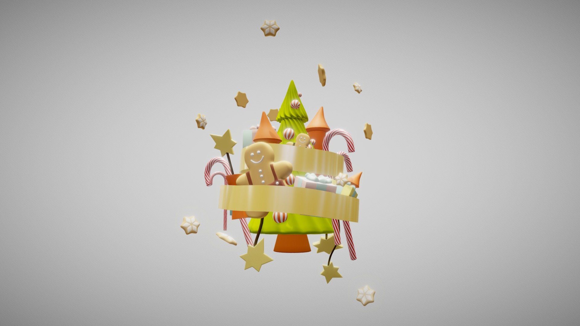 Christmas Scene - 3D model by Ekaterina (@kattynote) [835cbbb] - Sketchfab
