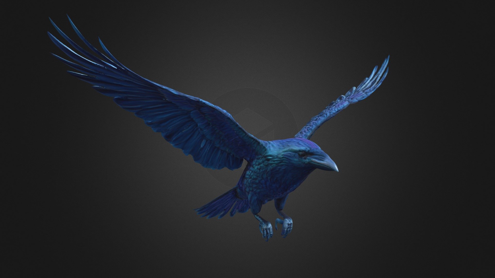 Crow in Flying Pose – Dynamic Mid-Air Sculpt - 3D model by Pigcraft ...