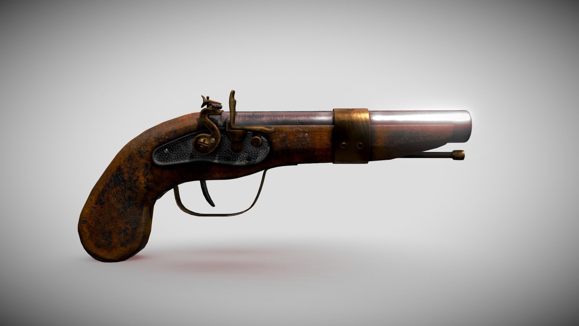 Small Flintlock Pistol: Duval 1776 - Download Free 3D model by Kingy ...