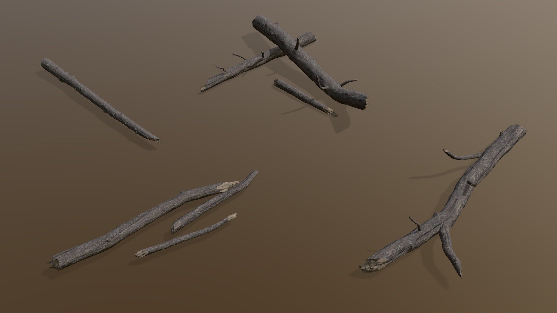 Realistic fallen tree logs set game ready - Buy Royalty Free 3D model ...