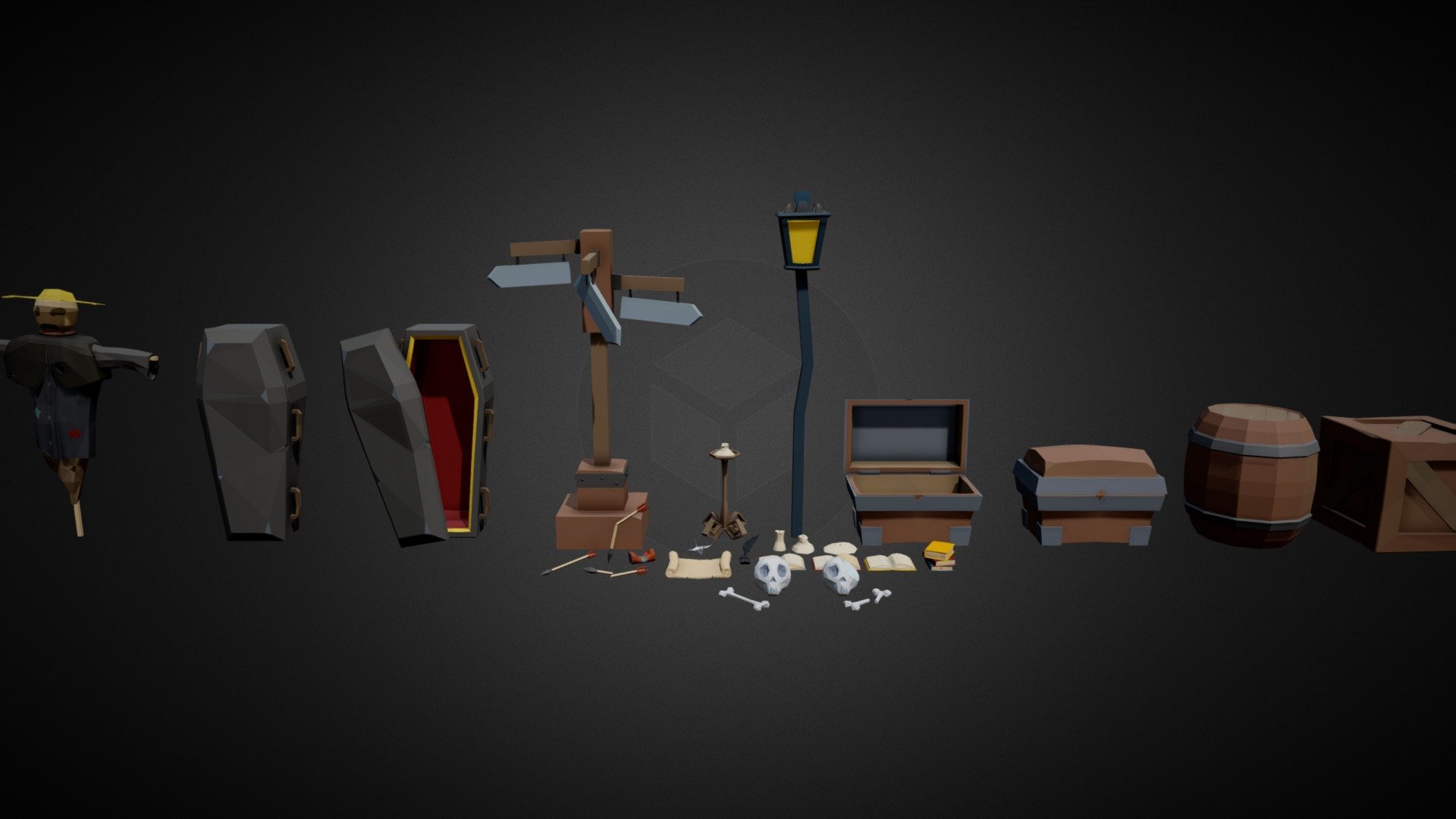 Low poly objects for fantasy game - Download Free 3D model by slmgr ...