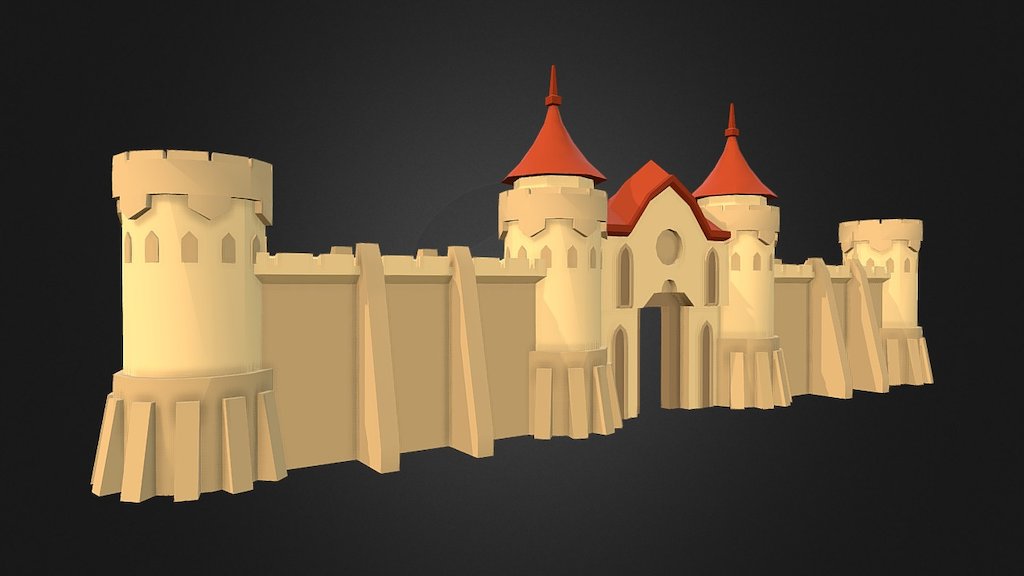Castle Entrance (Low-poly) - 3D model by Alok (@alok.aks50) [836c1bb ...