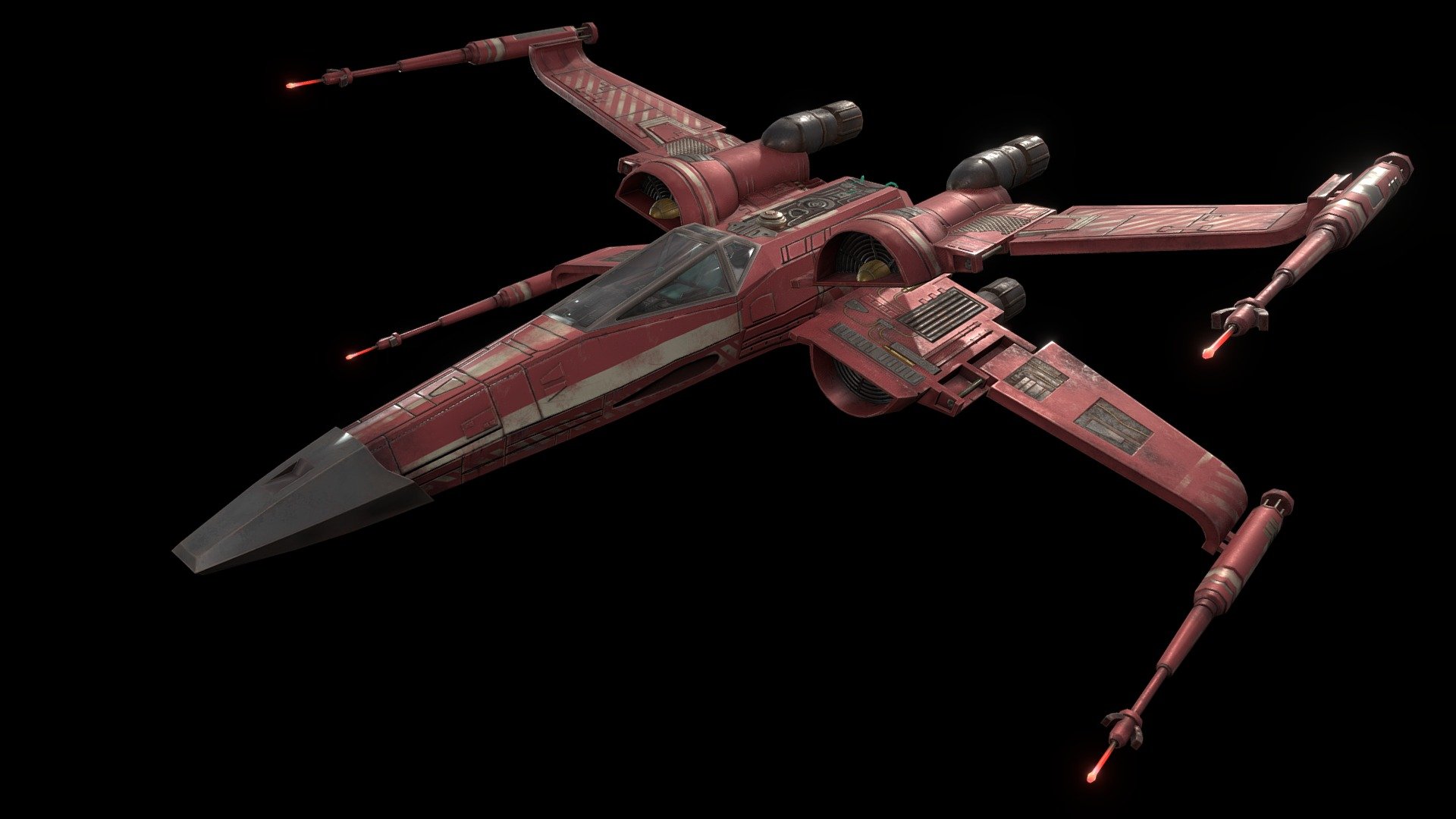 x_wing_all_low_pose - 3D model by wazaha [836e2a6] - Sketchfab