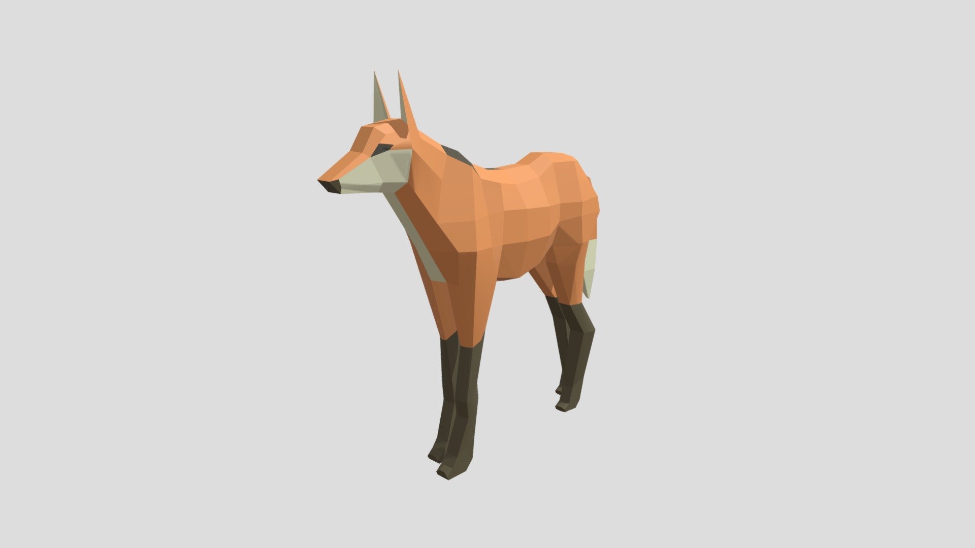 Topology corrected Maned Wolf - 3D model by Joe (@JoeTamy) [836f9e9 ...