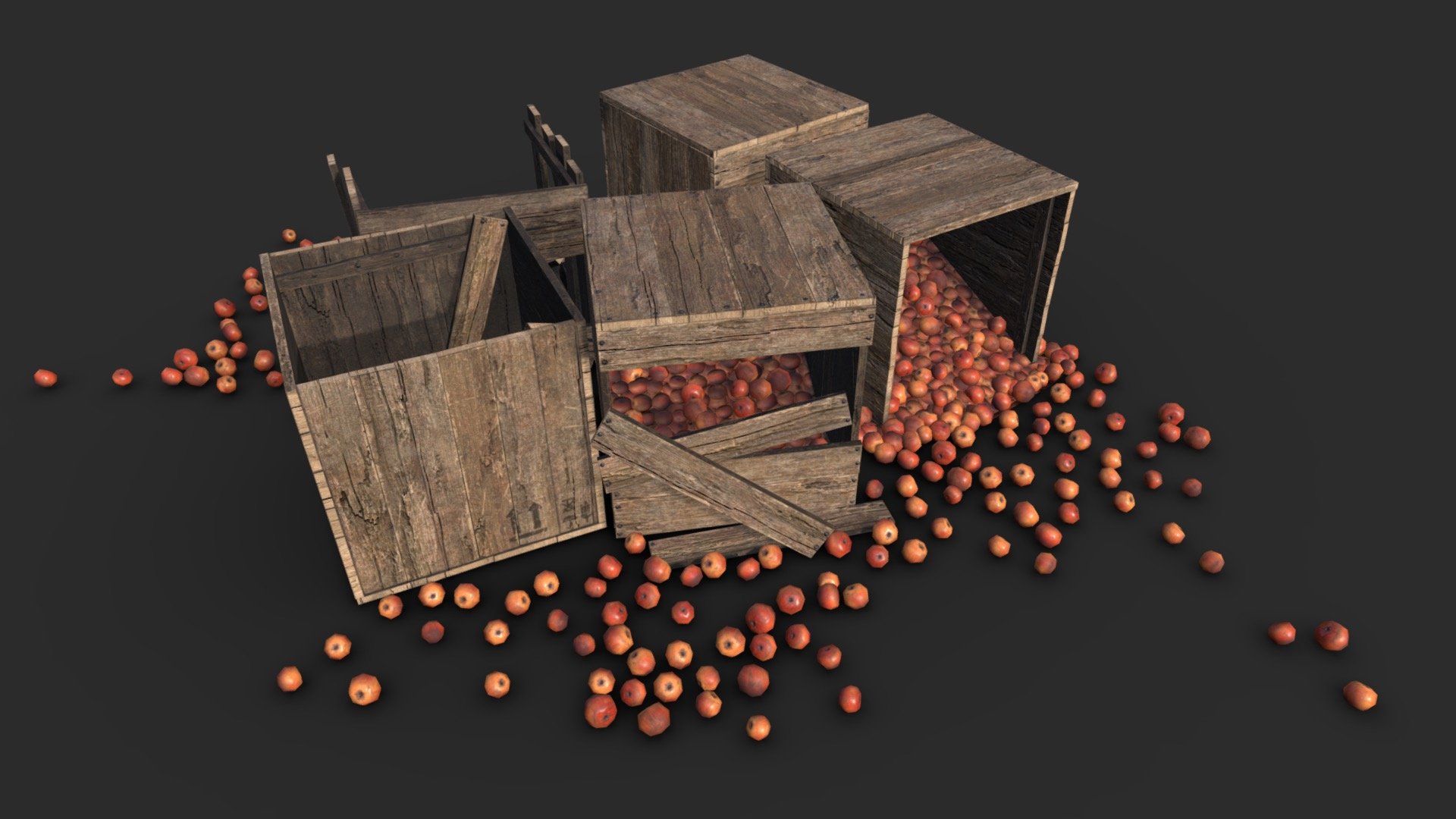 Apple Wooden Crates - Buy Royalty Free 3D model by KangaroOz 3D ...