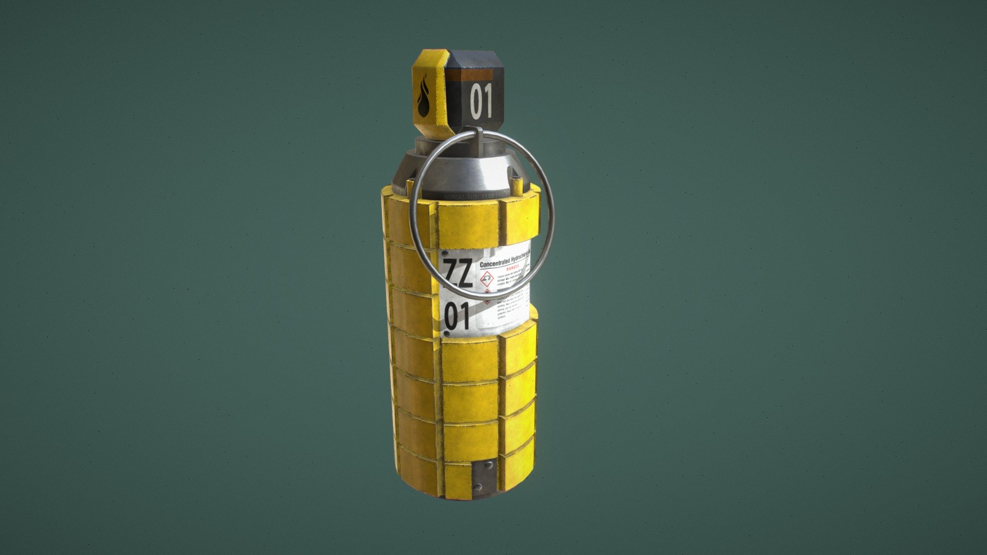 ZZ (Zoutzuur) Grenade 01 - 3D model by Nik_0 [837f950] - Sketchfab