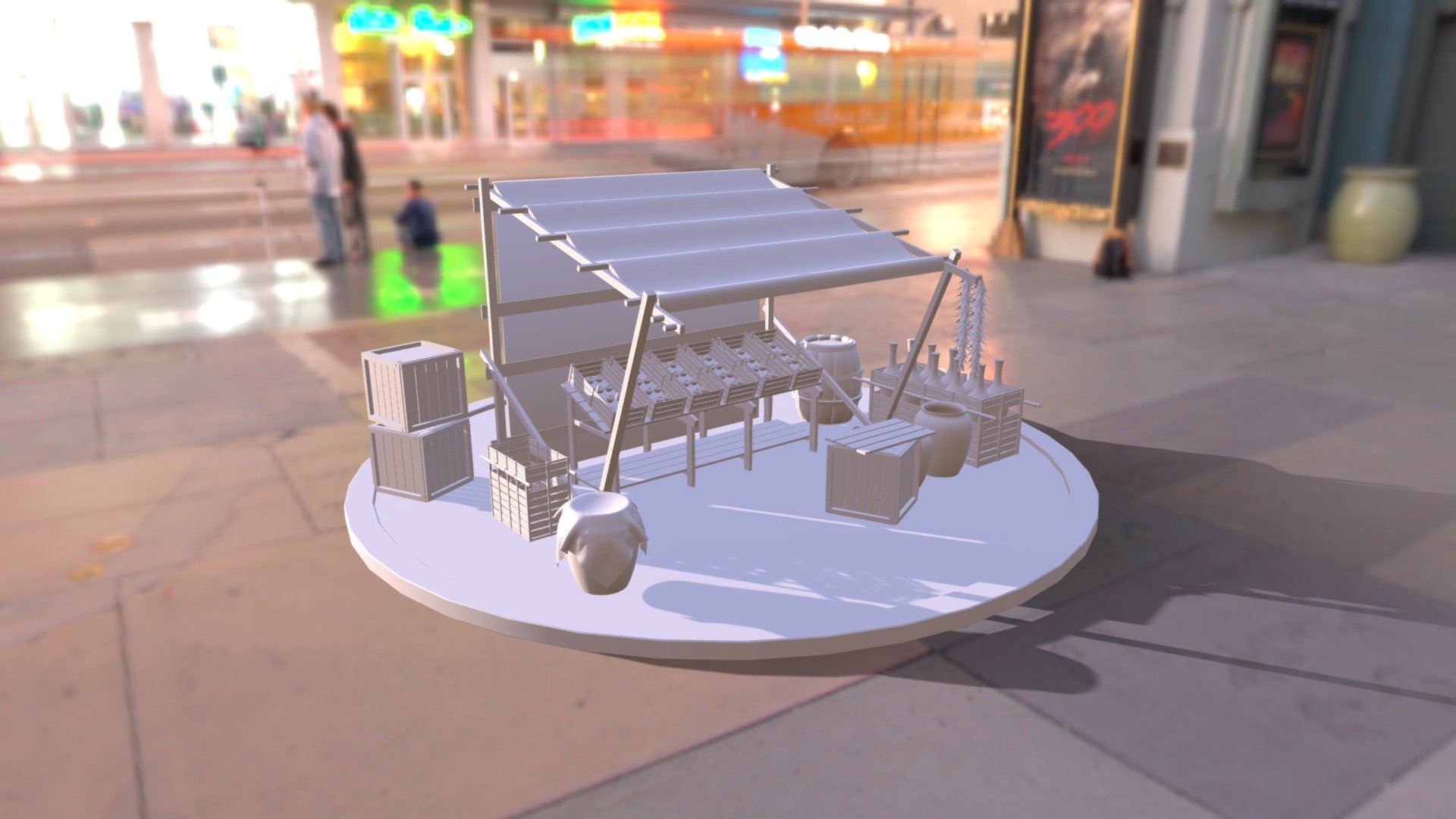 Merchant's stall - 3D model by Anton (@dsw47208) [837fb74] - Sketchfab