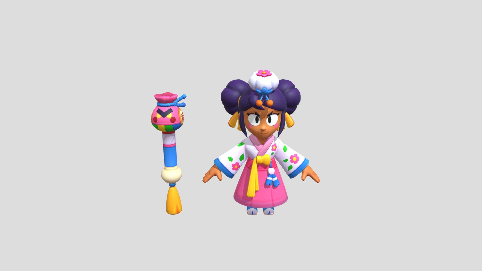 Hanbok_mandy_brawl_stars - Download Free 3D model by benerencikim (@bs_killer) [838b27c] - Sketchfab