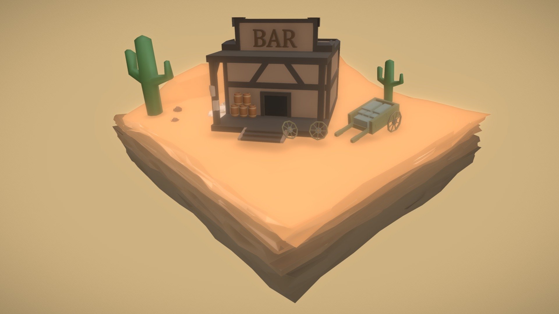 Low Poly Western Desert Blender - 3D model by Bijahika [838c402 ...